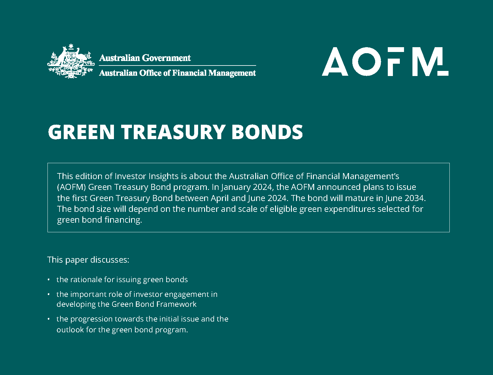 Green Treasury Bonds | AOFM